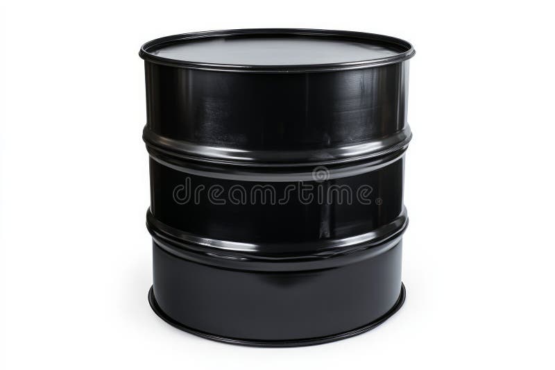 Black Steel Barrel on White Background. AI Generated Stock Photo ...