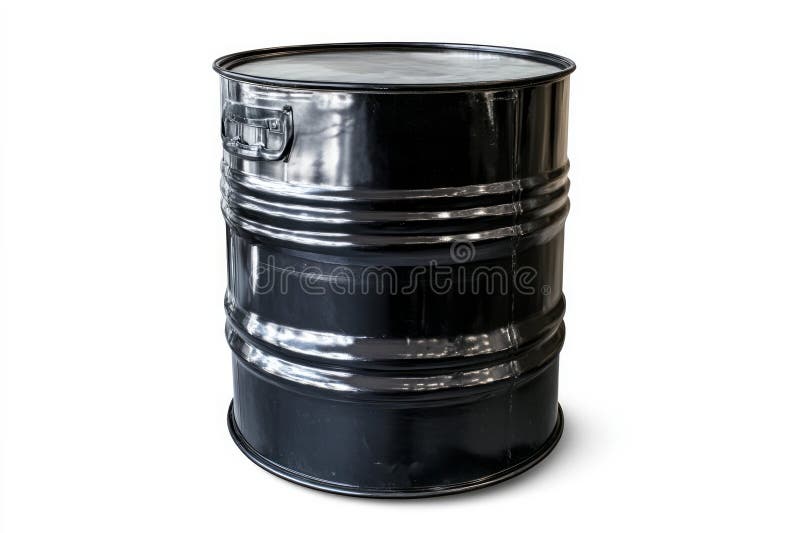 Black Steel Barrel on White Background. AI Generated Stock Image ...