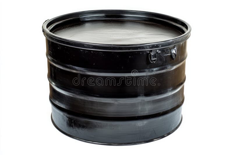 Black Steel Barrel on White Background. AI Generated Stock Image ...