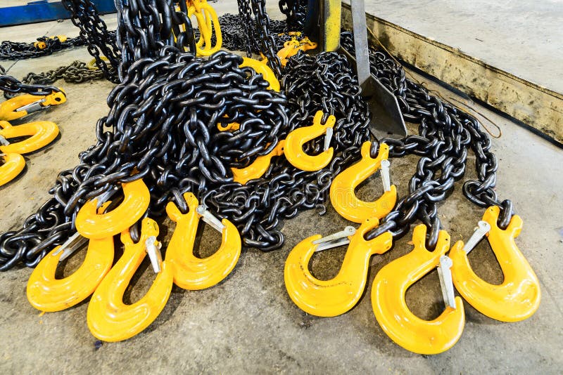 Rack with New Cargo Chain Slings. Stock Photo - Image of cargo ...