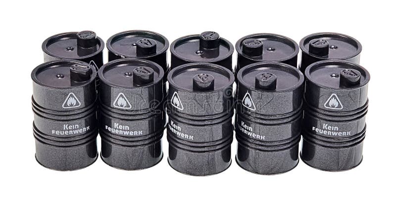 Steel Drum of Caustic Material in Rows Stock Photo - Image of material ...