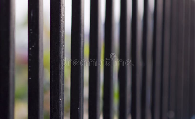 The Black Steel Frame is Arranged in a Long Line Stock Image - Image of ...