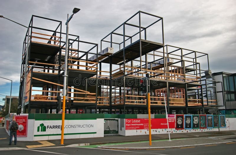 Construction Site of Boxed Quarter in Christchurch, New Zealand ...