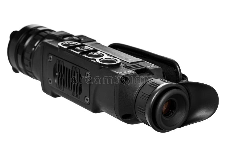 Black Steel Night-vision Monocular Army Devise on White Background ...