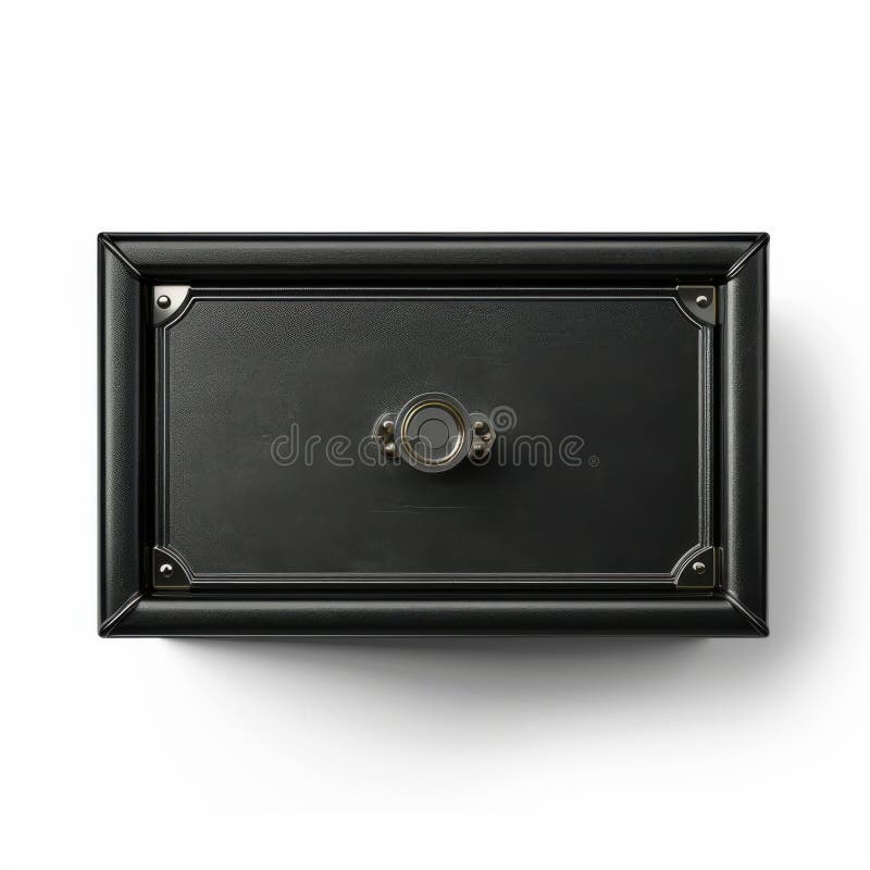 Black Steel Safe Box with Combination Lock on a White Background for ...