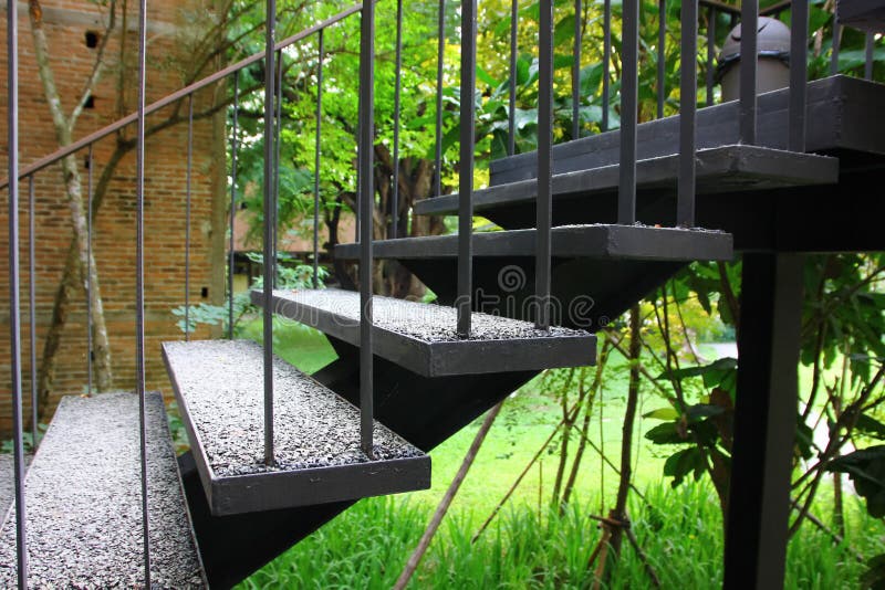Black Steel Stair Steps with Rough Surface Texture . Abstract Iron ...