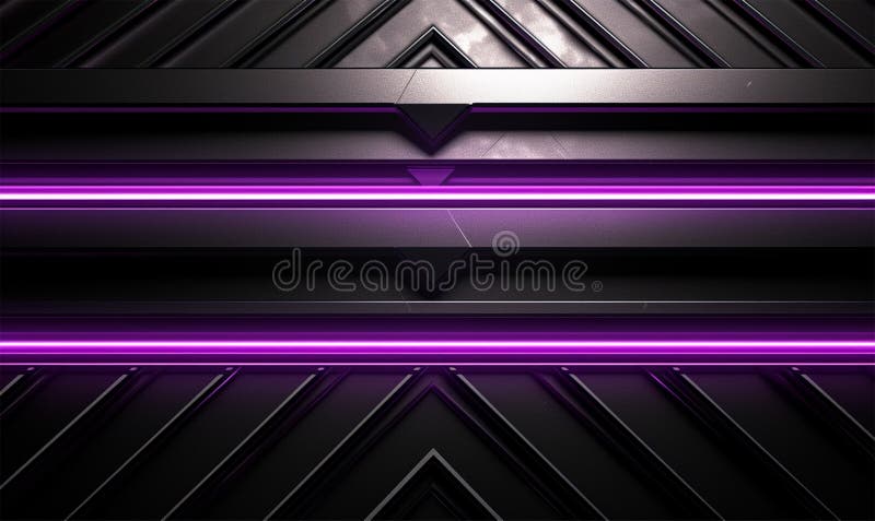 Black Steel Surface with Neon Light Horizontal Stock Illustration ...