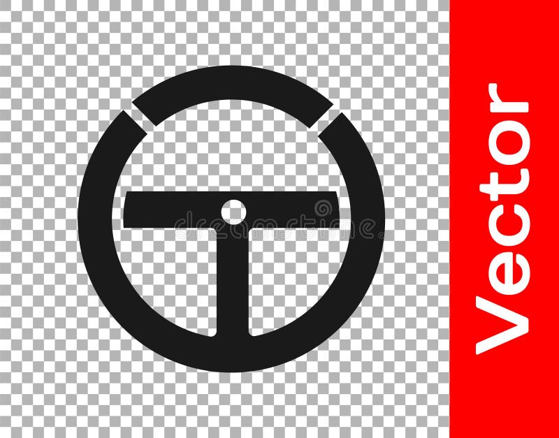 Black Steering Wheel Icon Isolated on Transparent Background. Car Wheel ...