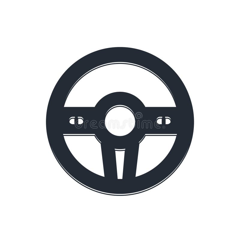 Black Steering Wheel Icon Isolated on White Background. Car Wheel Icon ...