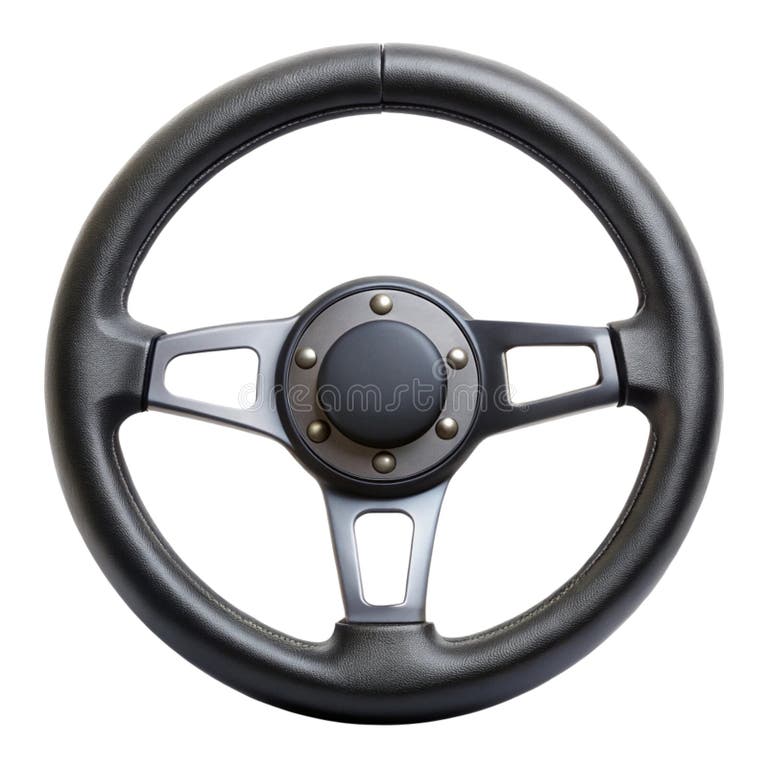 Black Steering Wheel Isolated on White Background Stock Illustration ...