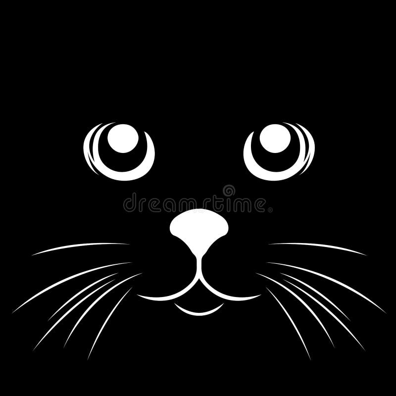 Stencil of a cat`s muzzle stock vector. Illustration of line - 156955297