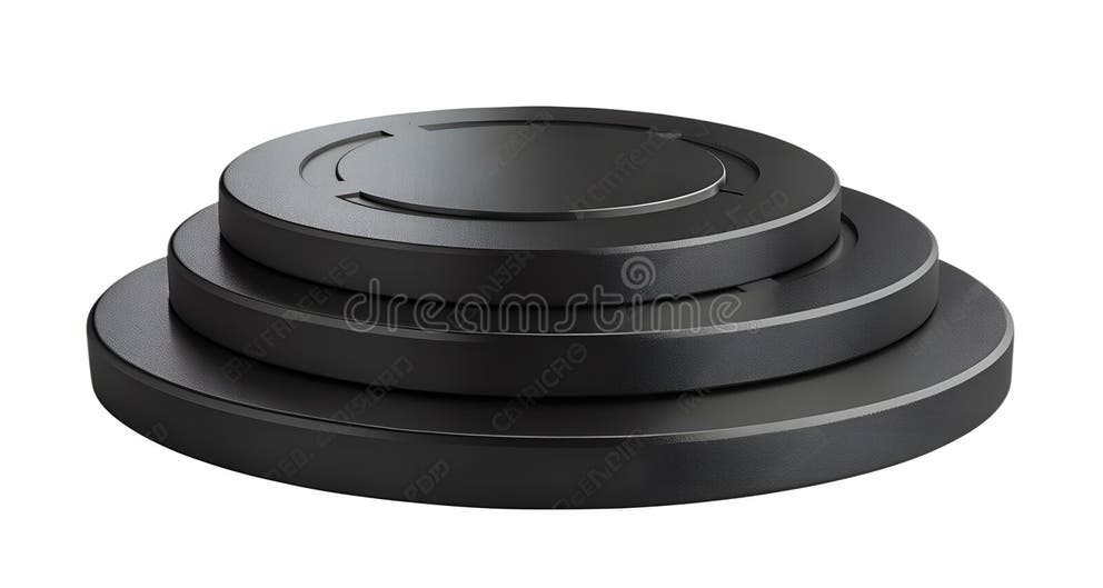 Black 3-Step Podium 3D Render Modern Display Platform Stock ...