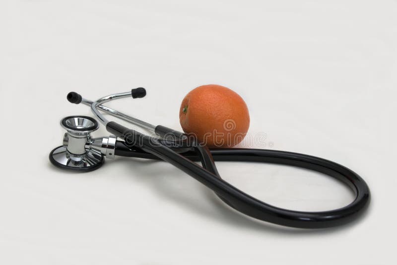 Black Stethoscope and Orange on White Background Stock Image - Image of ...