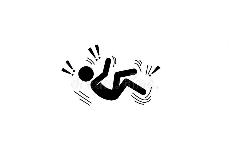 Falling Stick Figure Exclamation Marks Stock Illustration ...
