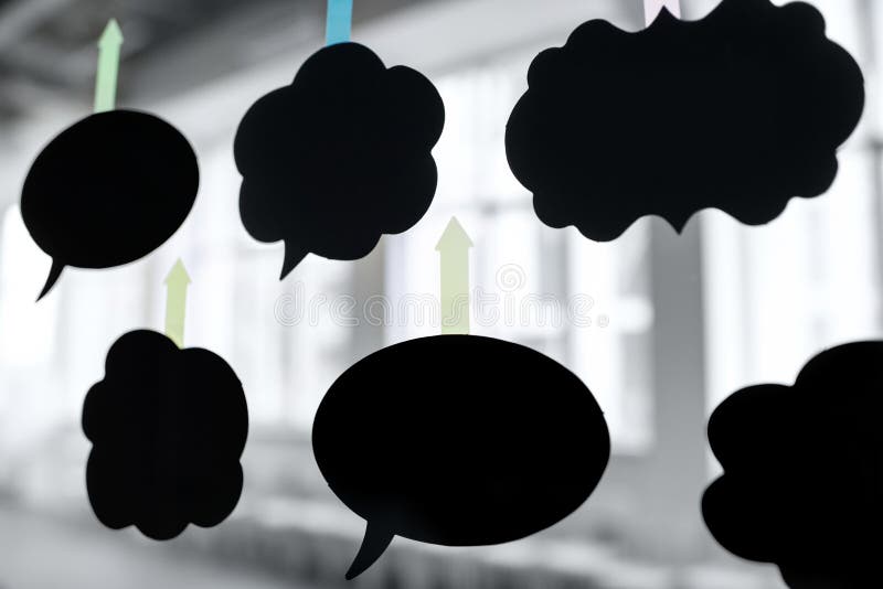 Black Stickers on the Glass Wall Stock Image - Image of sticky, glass ...