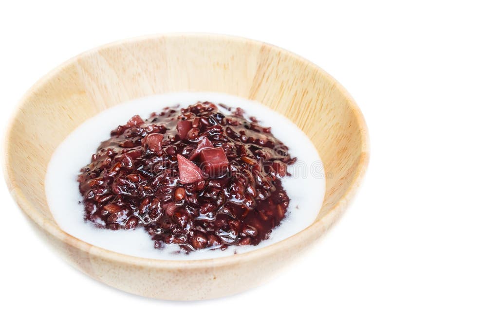 Black Sticky Rice Pudding with Taro, Thai Dessert. Stock Photo - Image ...