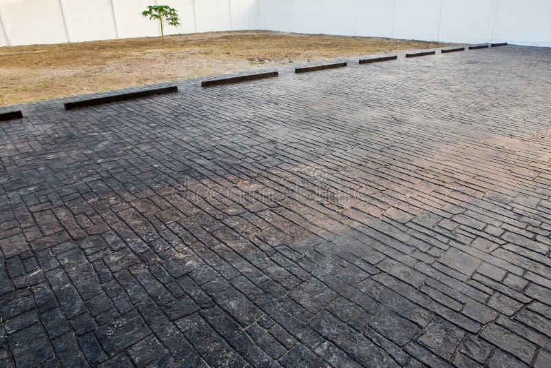 The Stone Floor of the Car Park Stock Image - Image of black, square ...