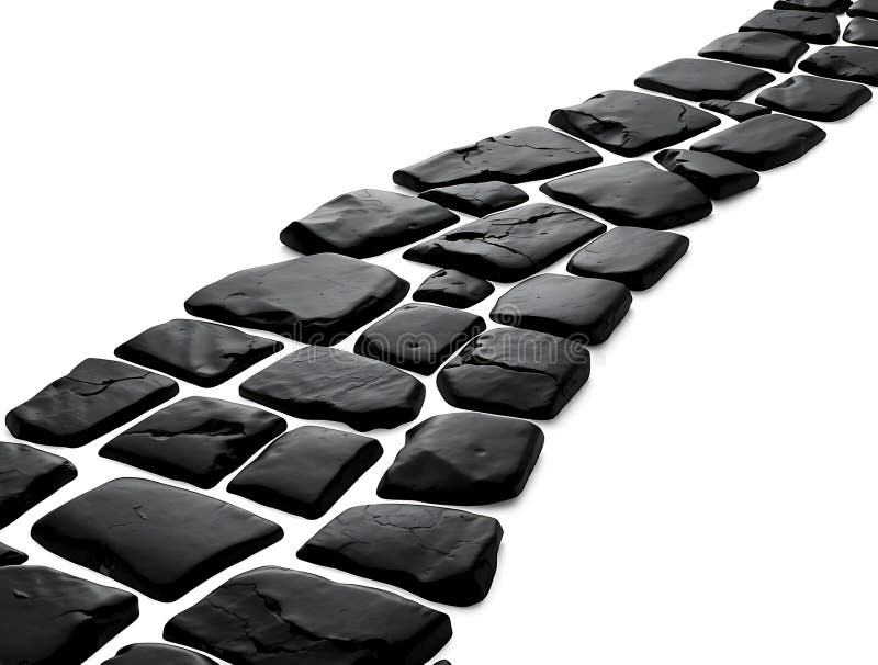 Black Stone Path: a Sleek, Modern Cobblestone Design Stock Illustration ...