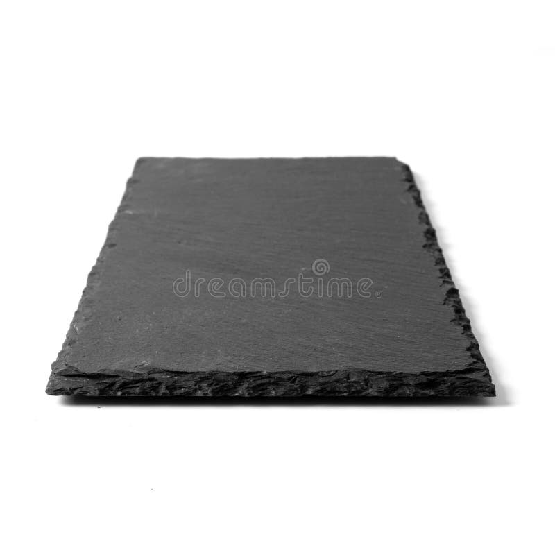 Black Round Stone Plate Isolated on White Stock Photo - Image of tile ...