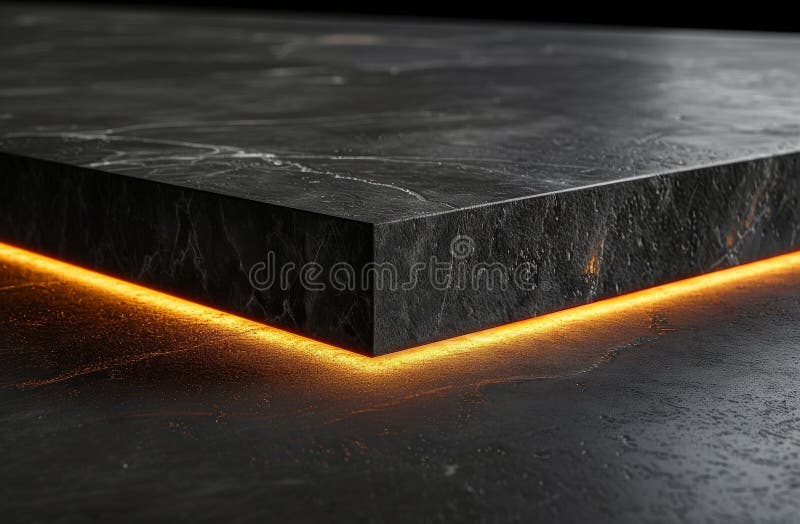 Black Stone Platform with Light on Rough Surface Stock Image - Image of ...