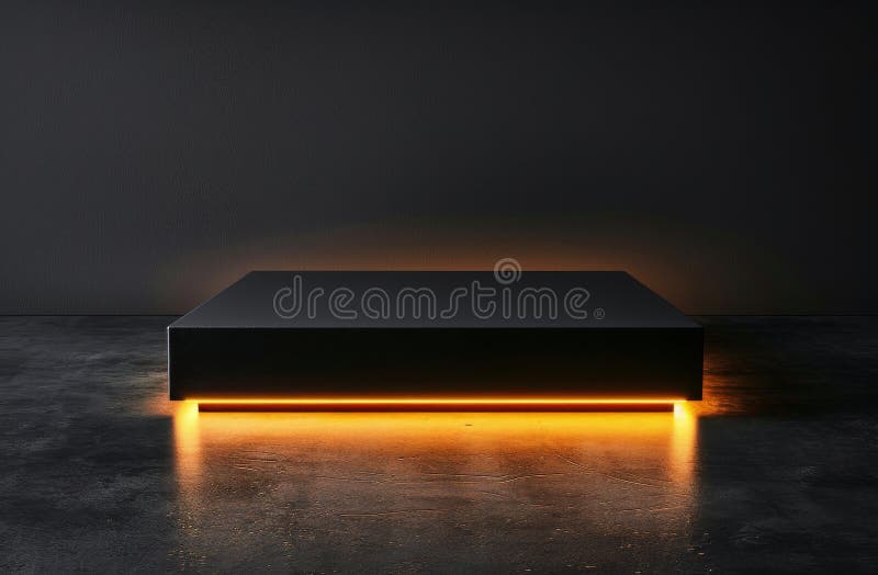 Black Stone Platform with Light on Rough Surface Stock Image - Image of ...