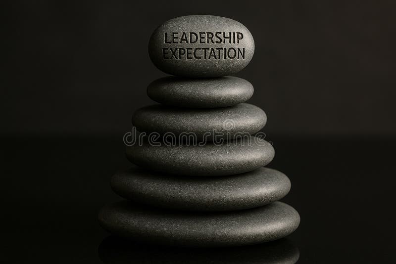 Black Stone Pyramid Stack with the Top Stone Engraved Leadership ...