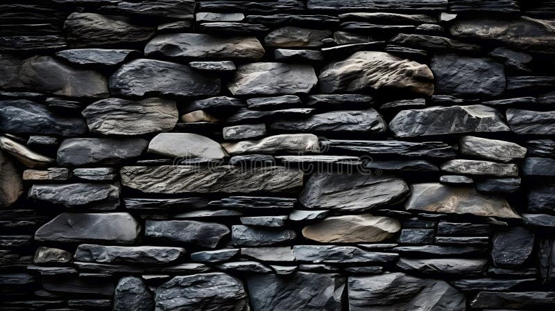 Black Stone Wall Background or Texture, Fullscreen Stock Illustration ...