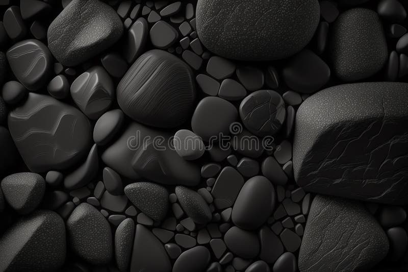 Black Stones Background. Black Pebbles Texture Background. Pebble Sea ...