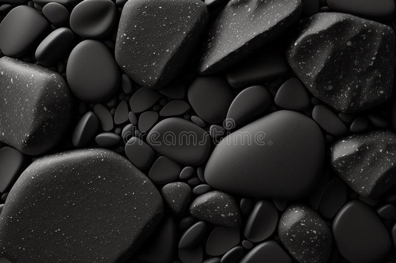 Black Stones Background. Black Pebbles Texture Background. Pebble Sea ...