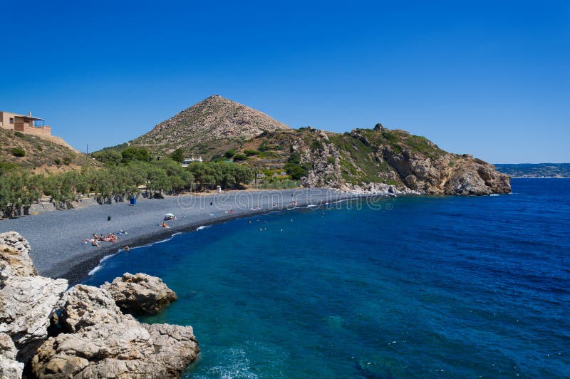 Tigani Beach in Chios - Greece Stock Photo - Image of clear, island ...