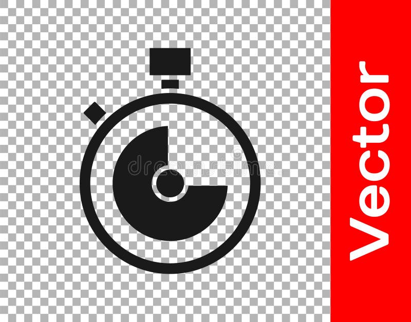 Black Stopwatch Icon Isolated on White Background. Time Timer Sign ...