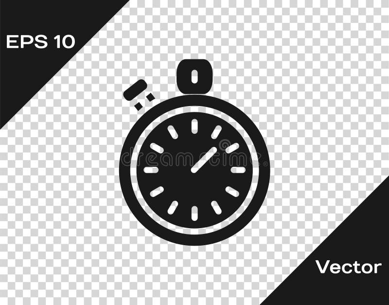 Black Stopwatch Icon Isolated on White Background. Time Timer Sign ...