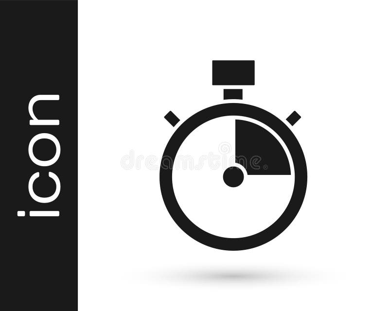 Black Stopwatch Icon Isolated on White Background. Time Timer Sign ...