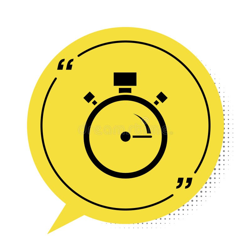 Black Stopwatch Icon Isolated on White Background. Time Timer Sign ...