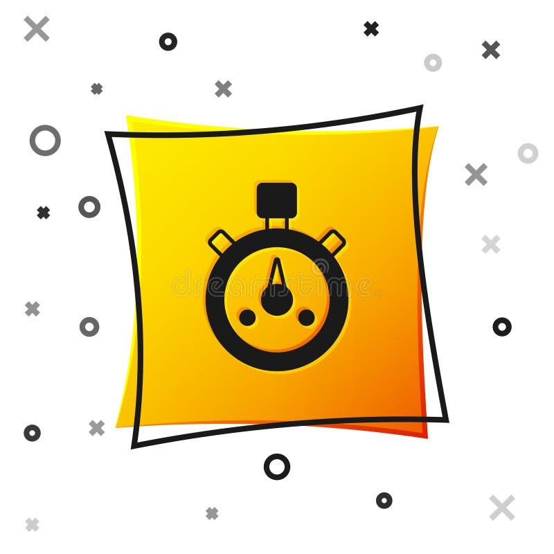 Black Stopwatch Icon Isolated on White Background. Time Timer Sign ...