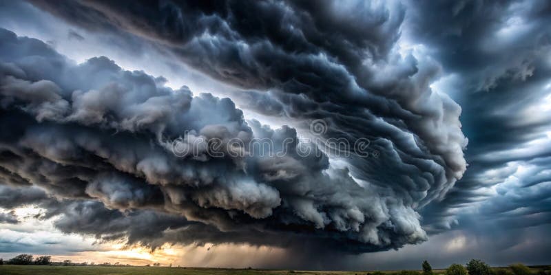 Black Storm Clouds before the Storm. Close-up Stock Illustration ...