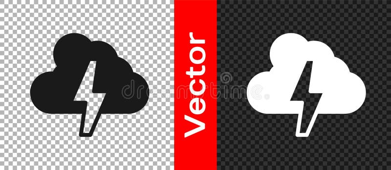 Black Storm Icon Isolated on Transparent Background. Cloud and ...