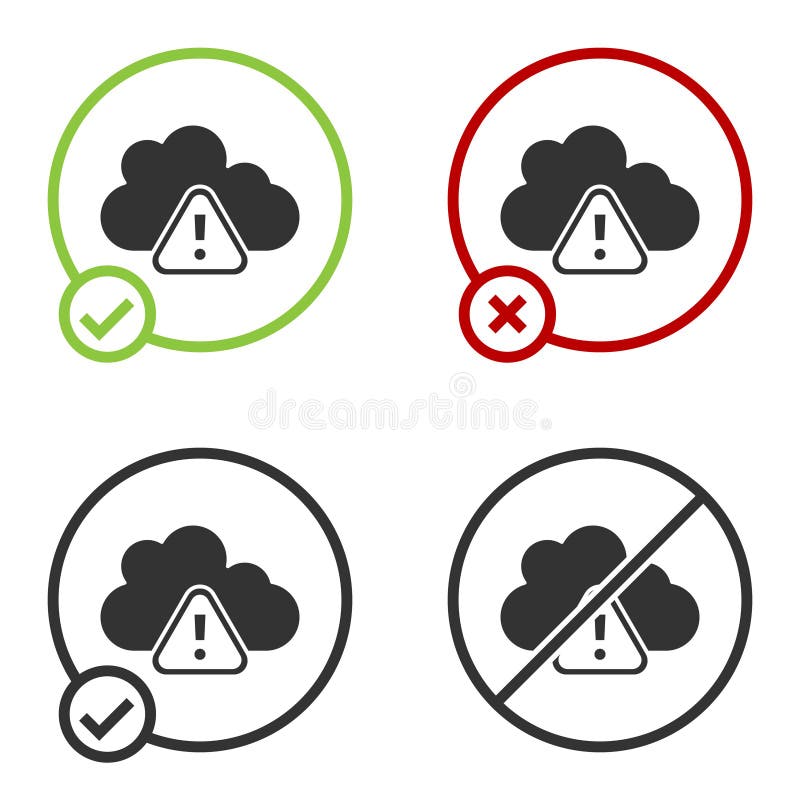 Black Storm Warning Icon Isolated on White Background. Exclamation Mark ...