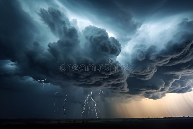 Black Stormy Clouds Big Storms and Thunderstorm Clouds a Stormy Sky Filled with Lighting, Ai ...