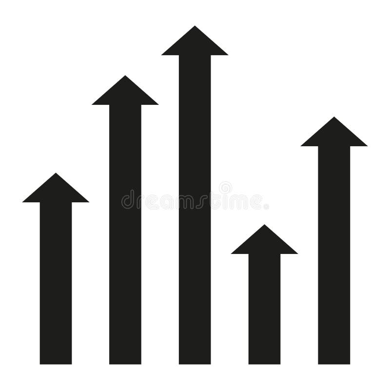 Black Straight Up Arrows. Vector Illustration Stock Vector ...