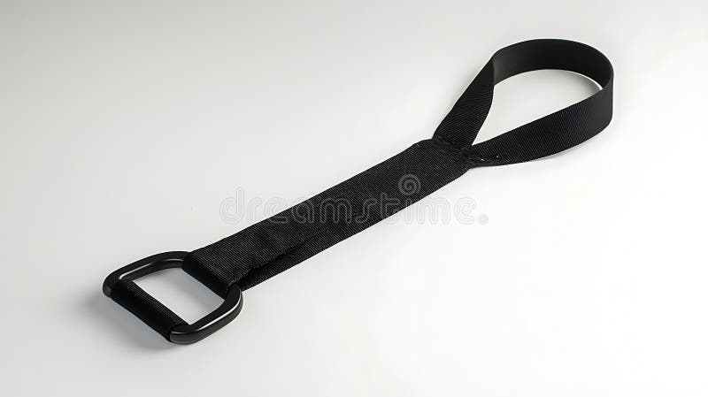 A Black Strap with a Black Buckle is Laying on a White Background Stock ...