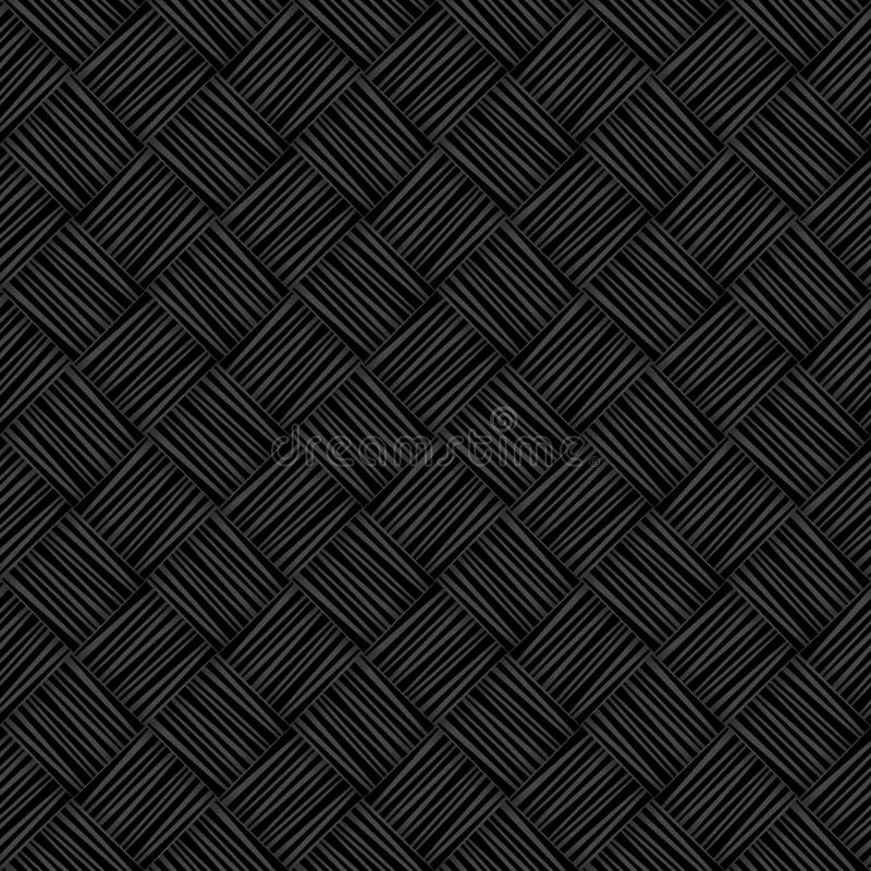 Black Straw Wicker Striped Geometric Seamless Pattern, Vector Stock ...