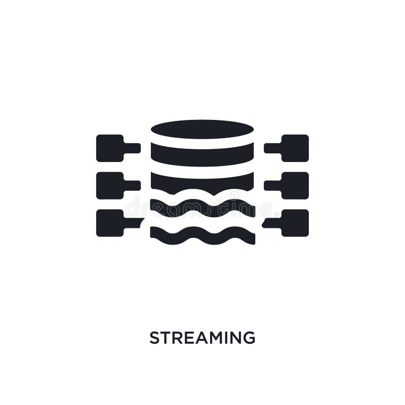 Black Streaming Isolated Vector Icon. Simple Element Illustration from ... Black Streaming Isolated Vector Icon. Simple Element Illustration from ...