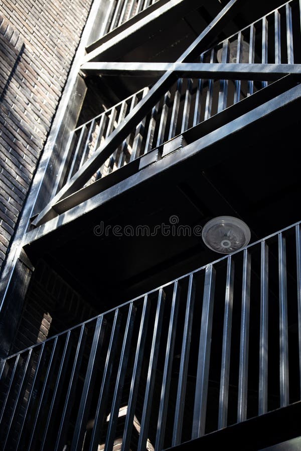 Black Street Stairs. Back Exit from the Building Stock Photo - Image of ...