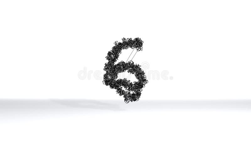 Black Strings Spiral Helix on White Backdrop Motion Graphics Background ...