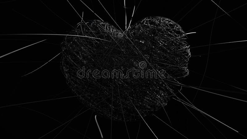 Black Strings Heart stock illustration. Illustration of love - 242551848