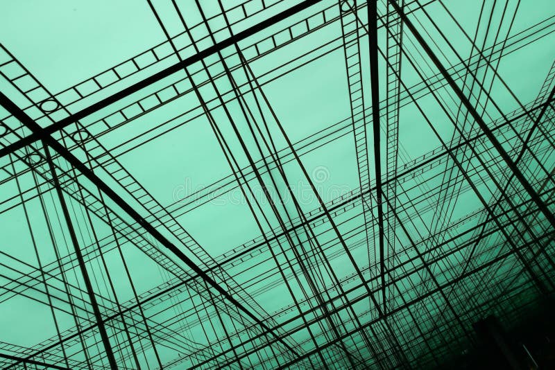 Black Stripe Abstraction Perspective Geometry Green Background Stock ...