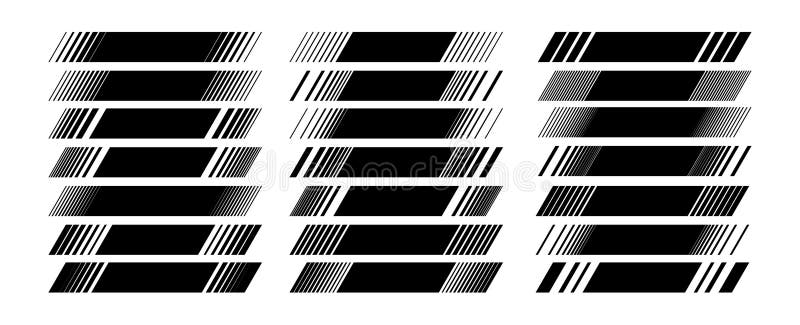 Black Stripe Line Abstract Banner Button Design Set Stock Vector ...
