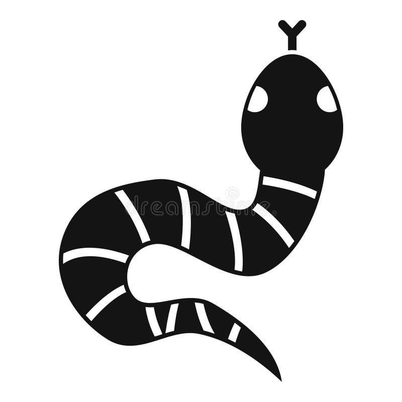 Striped Snake Slithering Drawing Simple Line Art Illustration Stock ...