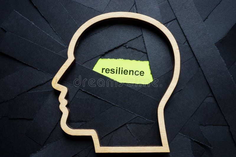 Black Stripes and the Word Resilience. Overcoming Challenges. Stock ...